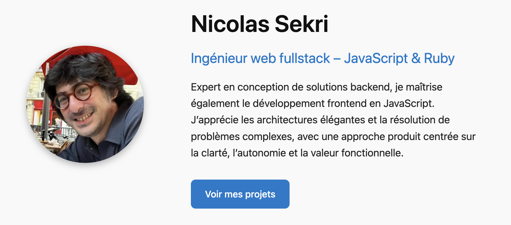 Nicolas Sekri – Ingénieur Web Fullstack